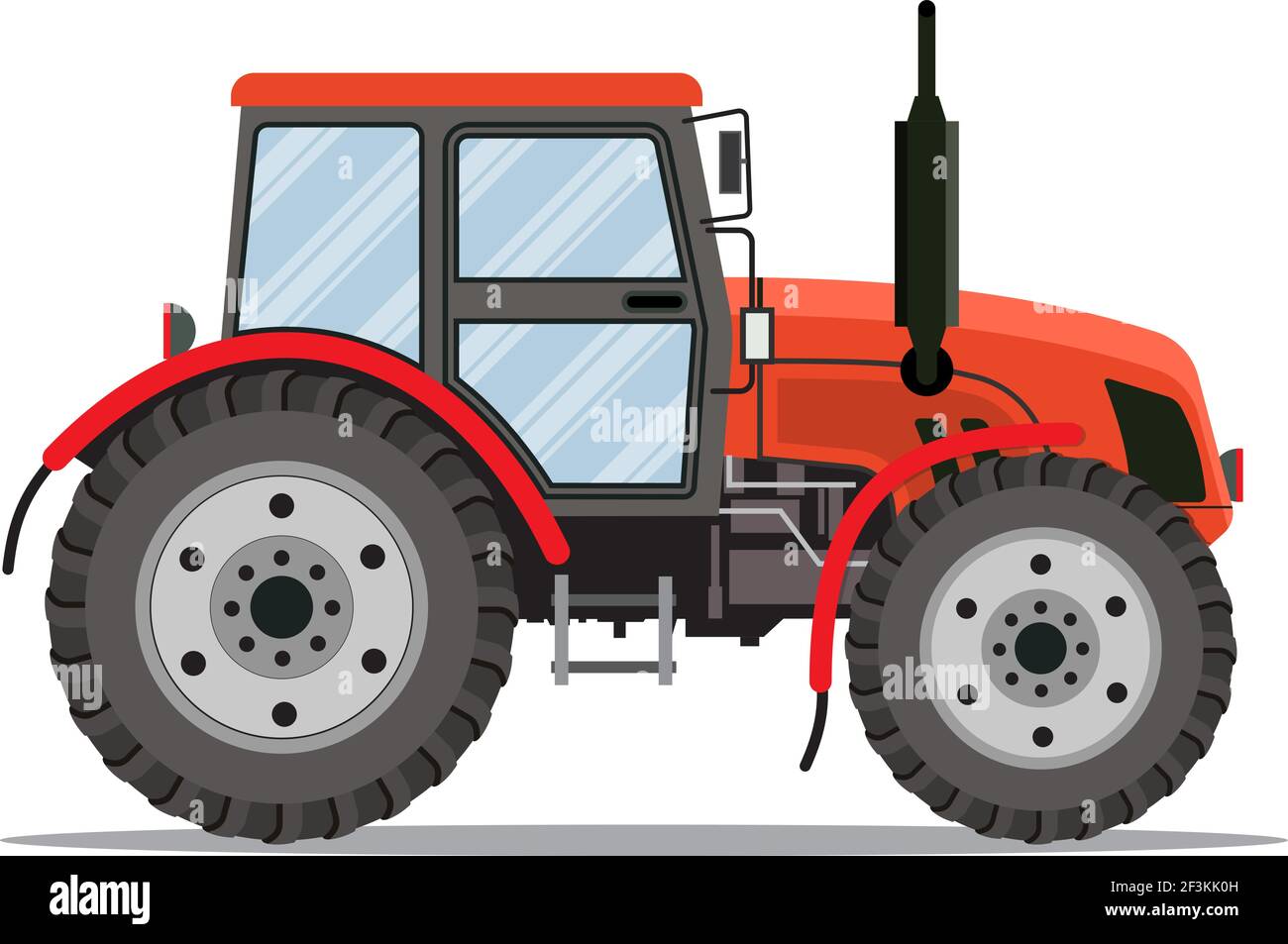 Flat tractor on white background Stock Vector Image & Art - Alamy
