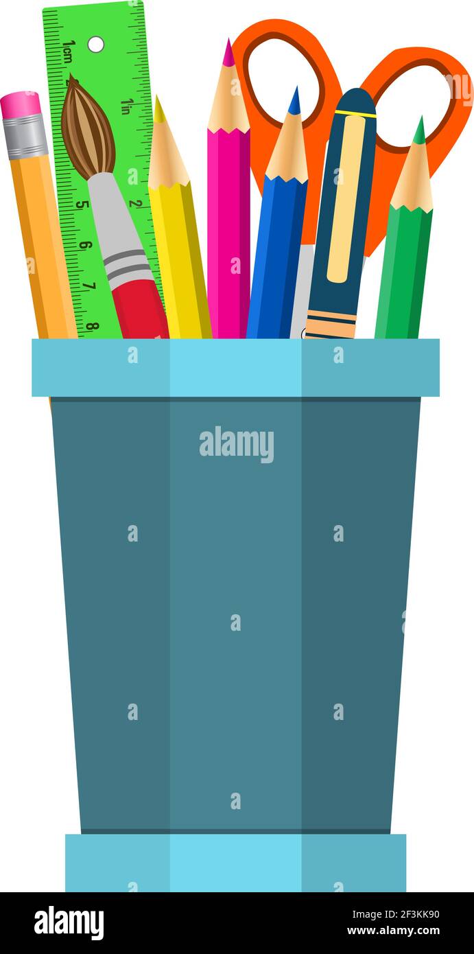 Pencil ruler flat color Stock Vector Images - Alamy