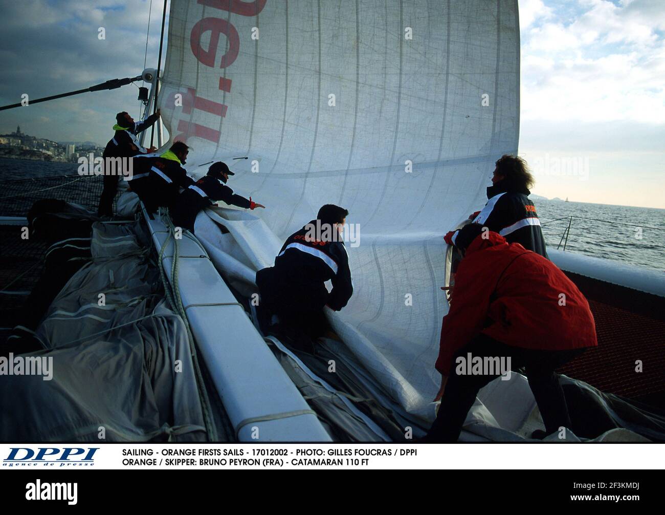 SAILING - ORANGE FIRSTS SAILS - 17012002 - PHOTO: GILLES FOUCRAS / DPPI ...