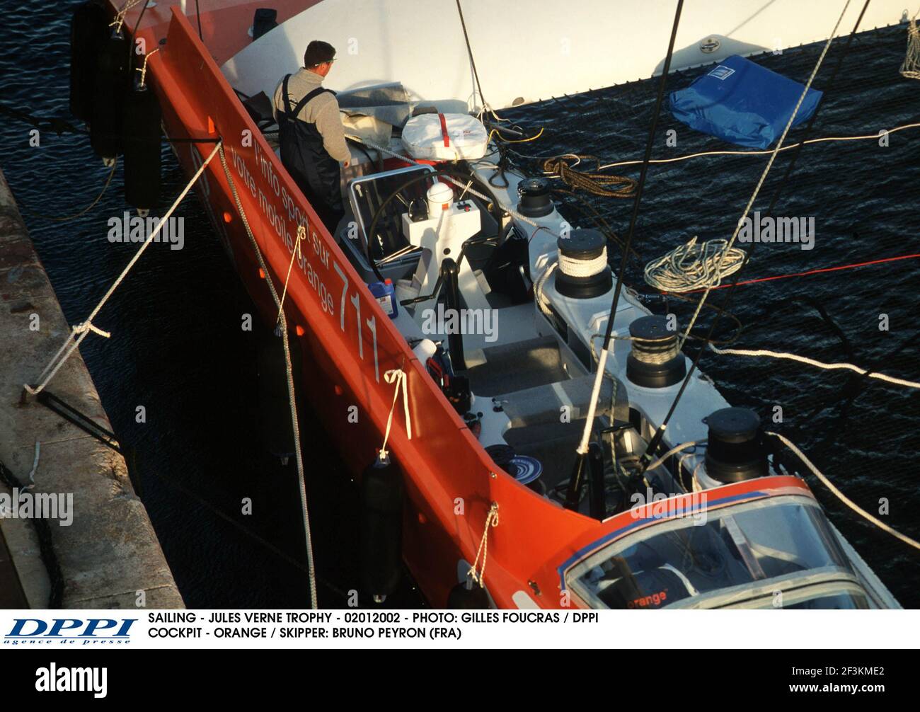 SAILING - ORANGE LAUNCHING - 02012002 - PHOTO: GILLES FOUCRAS / DPPI COCKPIT - ORANGE / SKIPPER ...