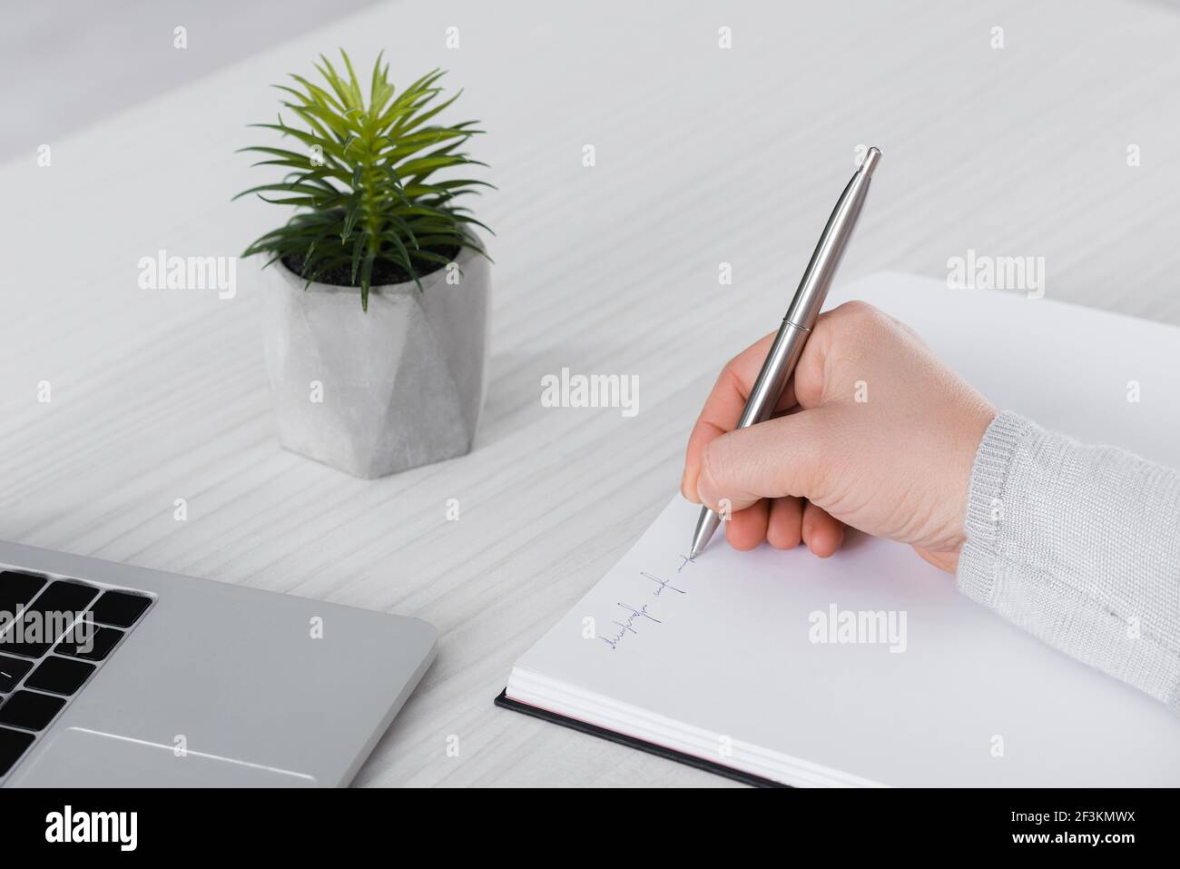 Cropped view freelancer writing hi-res stock photography and images - Alamy