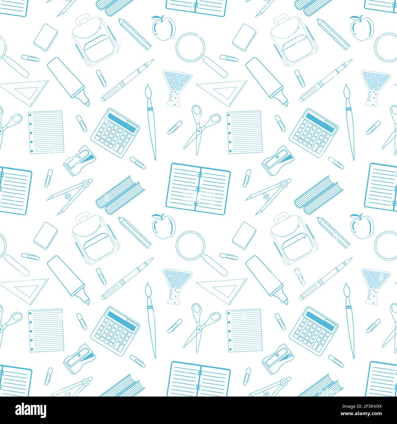Seamless pattern with different school objects Stock Vector Image & Art ...