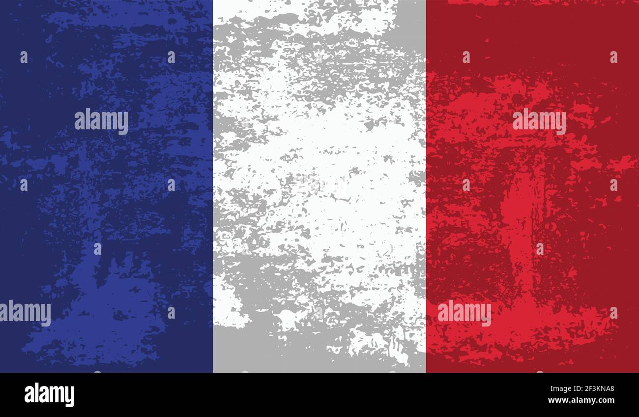 France flag with waving grunge texture. Vector background Stock Vector ...