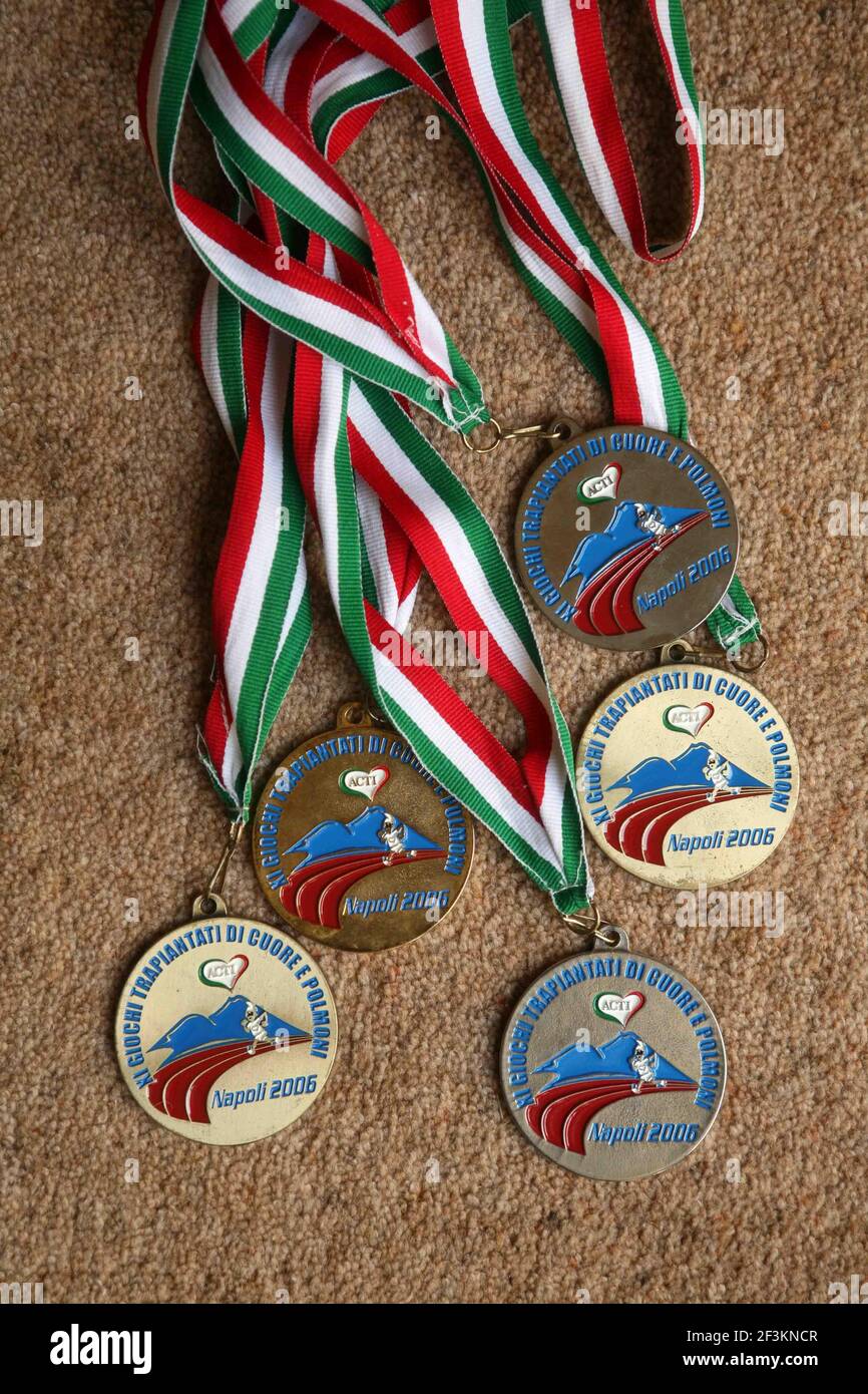 Medals from her Naples Game, Teresa Cornell competitor in the ...