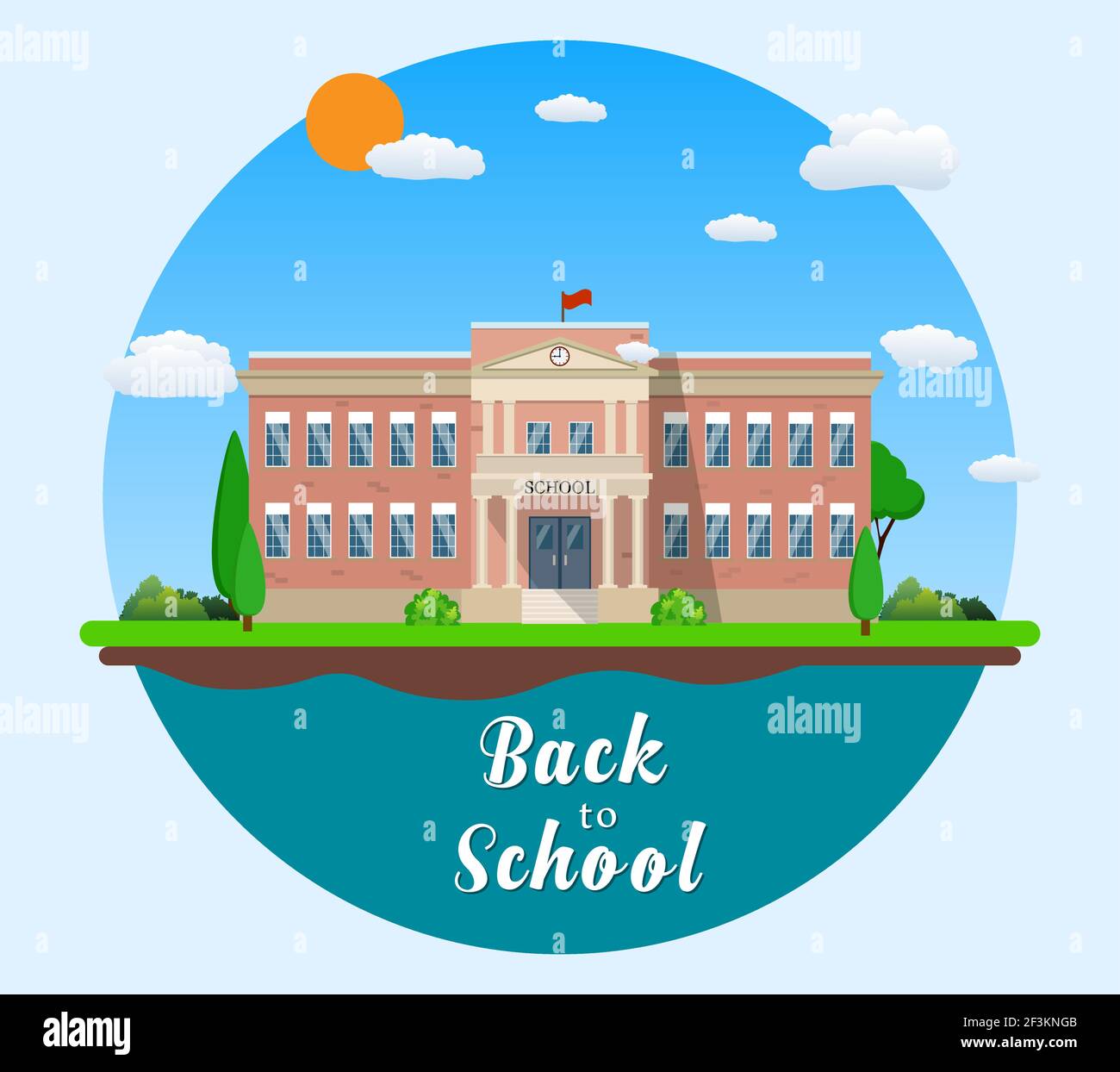 Public school architecture Stock Vector Images - Alamy