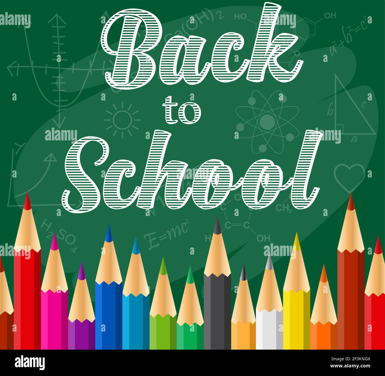 back to school background with Rainbow pencils Stock Vector Image & Art ...