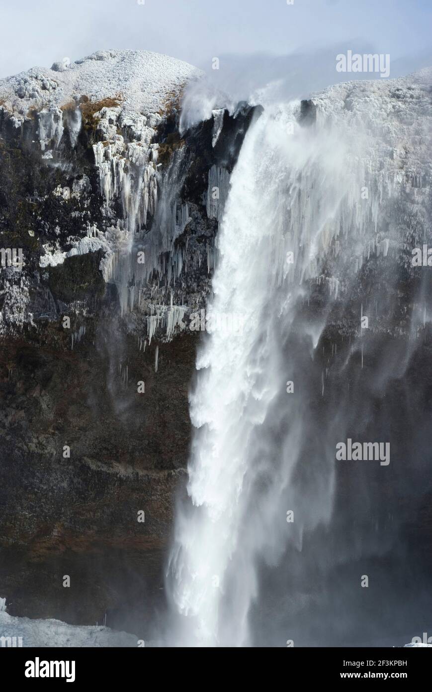 Icy waterfall, Seljalandsfoss, South Iceland | NONE | Stock Photo - Alamy
