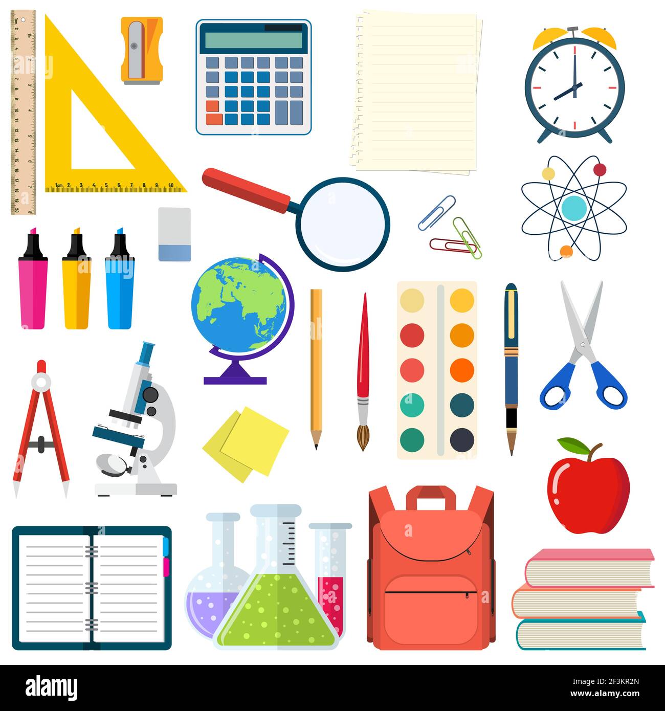 School accessories top view Stock Vector Images - Alamy