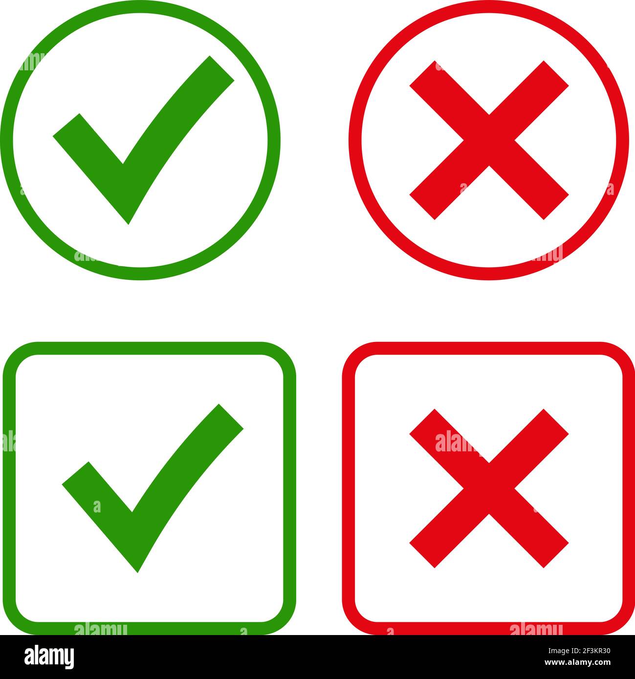 Green checkmark OK and red X icons Stock Vector Image & Art - Alamy