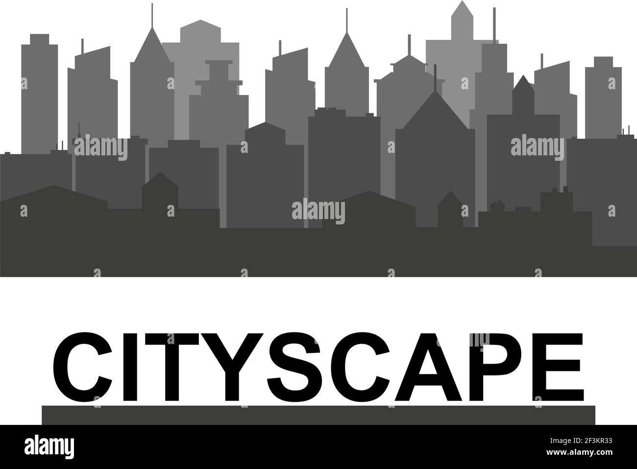 City skyline in grey colors Stock Vector Image & Art - Alamy