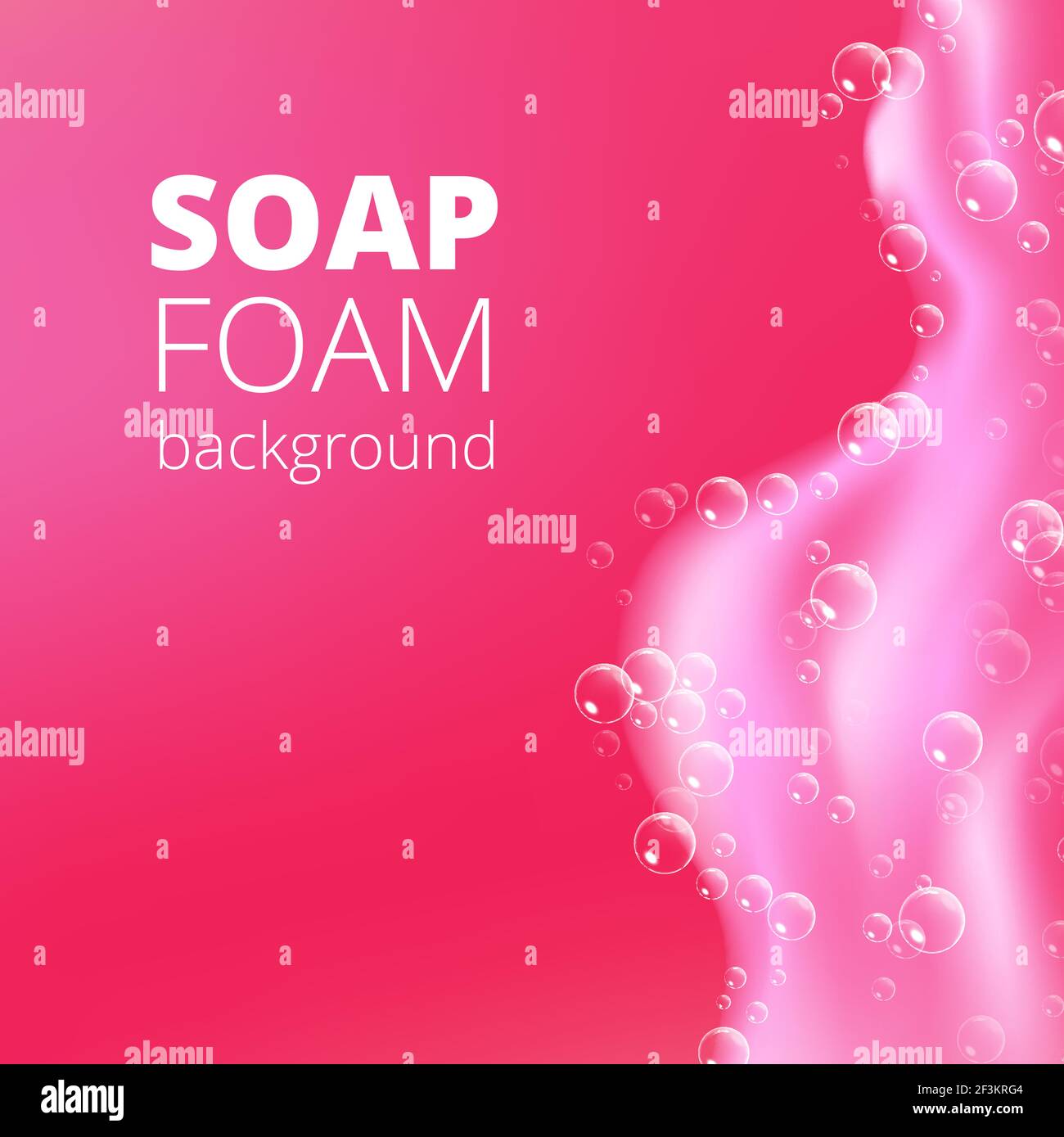 Beautiful bright background with Bath pink foam and designed text ...