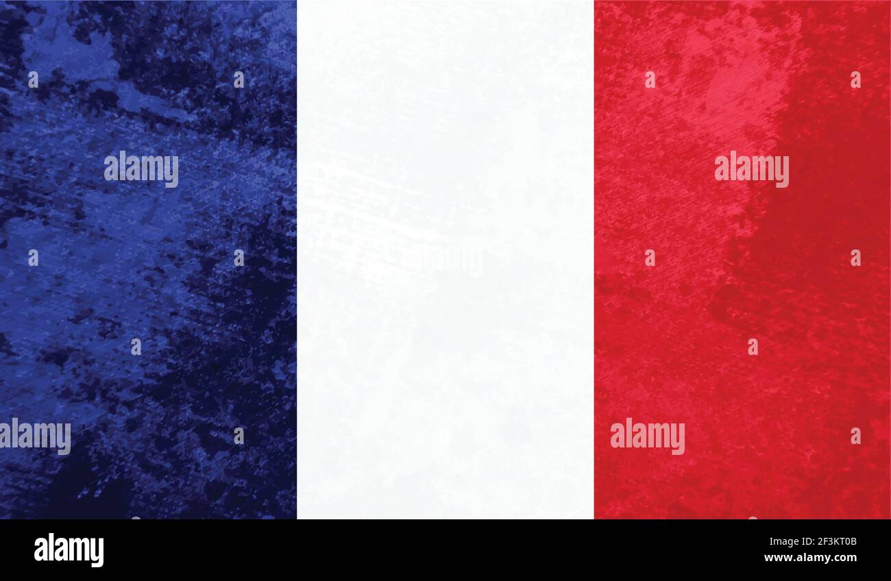 France flag with waving grunge texture. Vector background Stock Vector ...