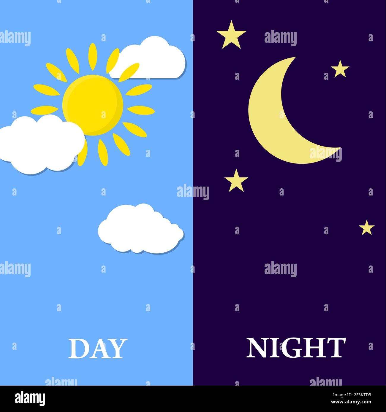 Vector illustration of day and night Stock Vector Image & Art - Alamy