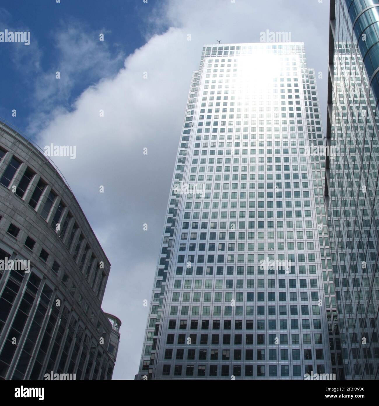 Canary Wharf London. From left to right, 30, South Colonnade, 1, Canada ...