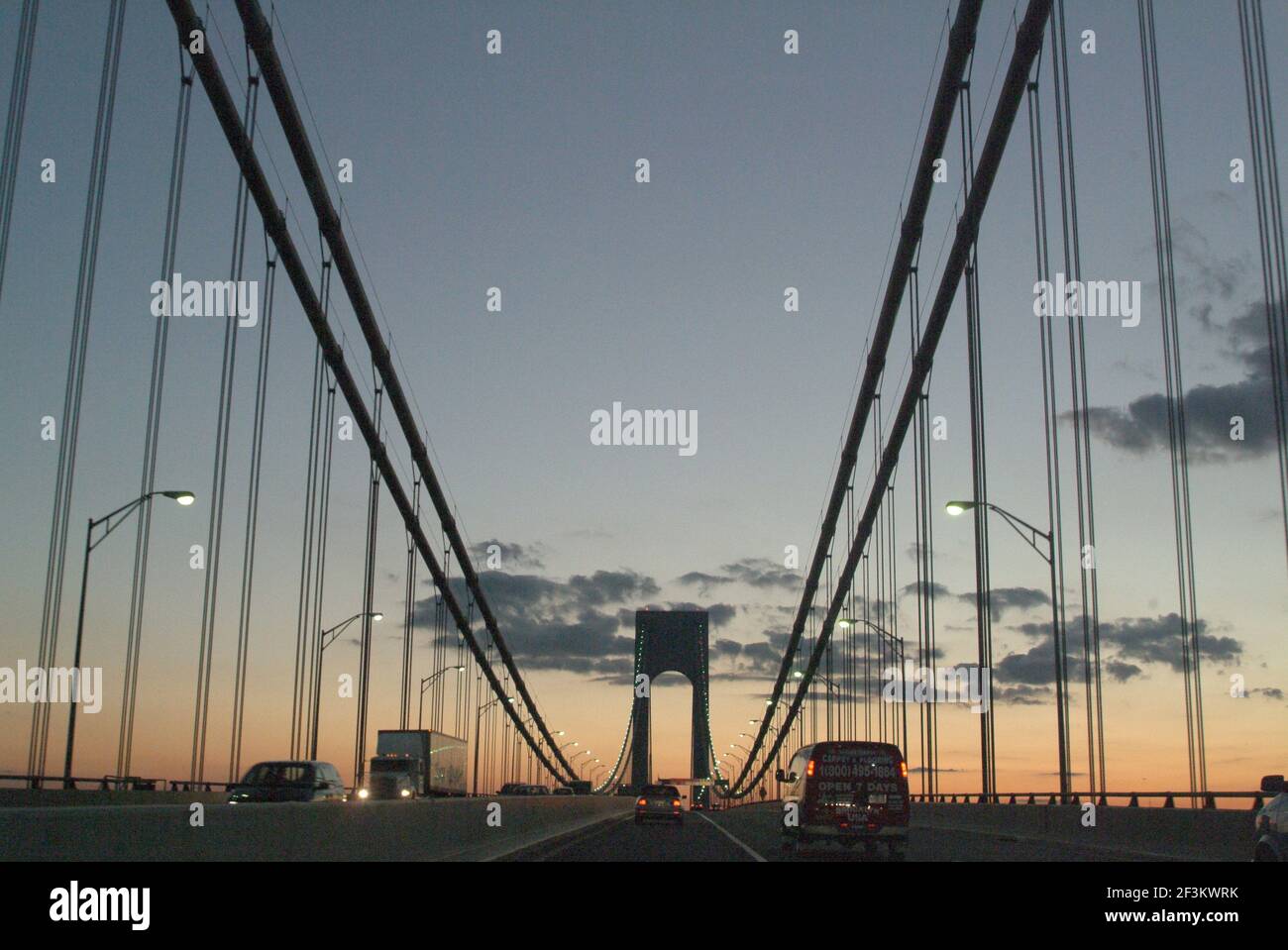 The Verrazano Bridge double-decker suspension bridge that connects ...