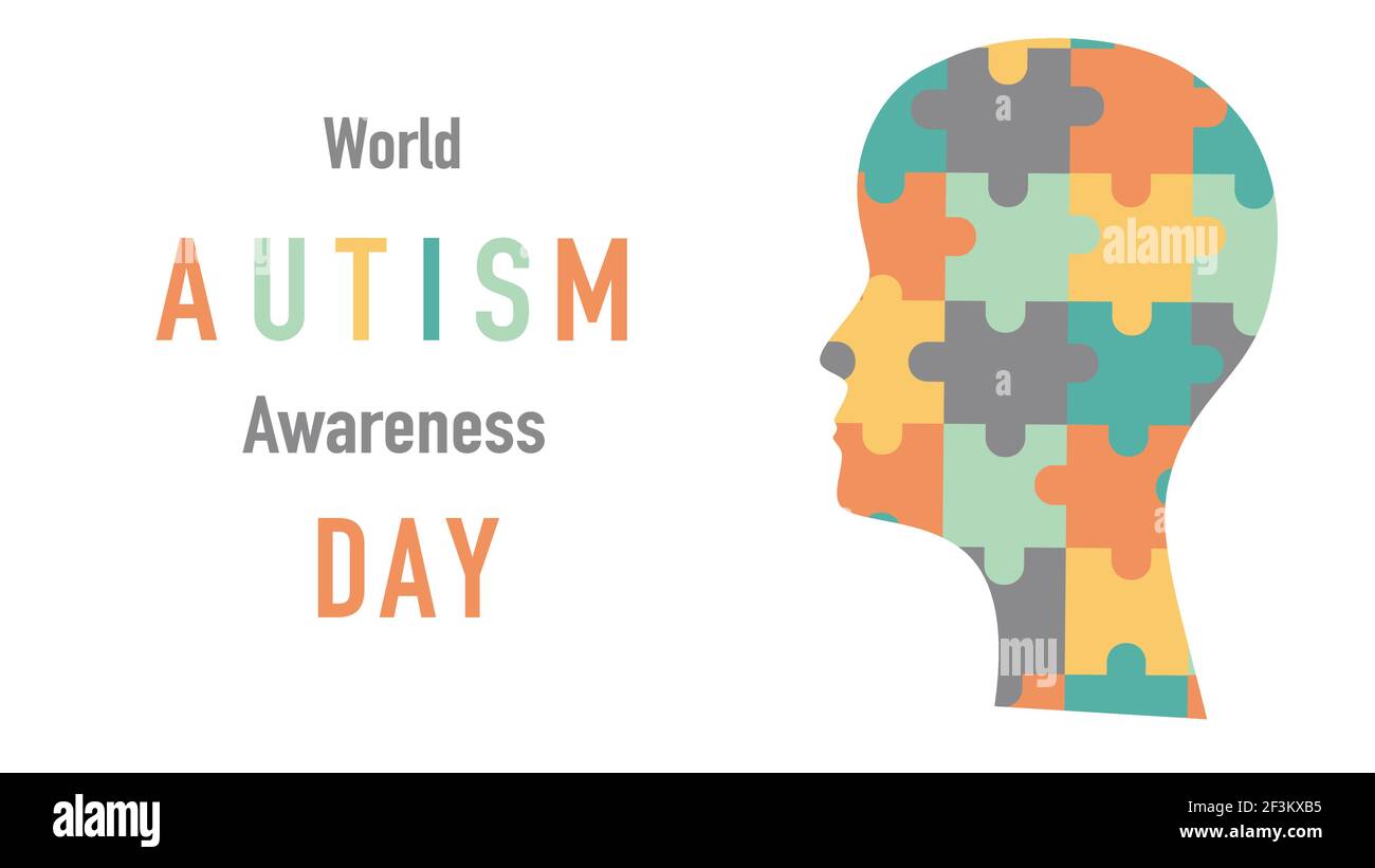 World autism awareness day. Colourful puzzles vector background. Symbol ...