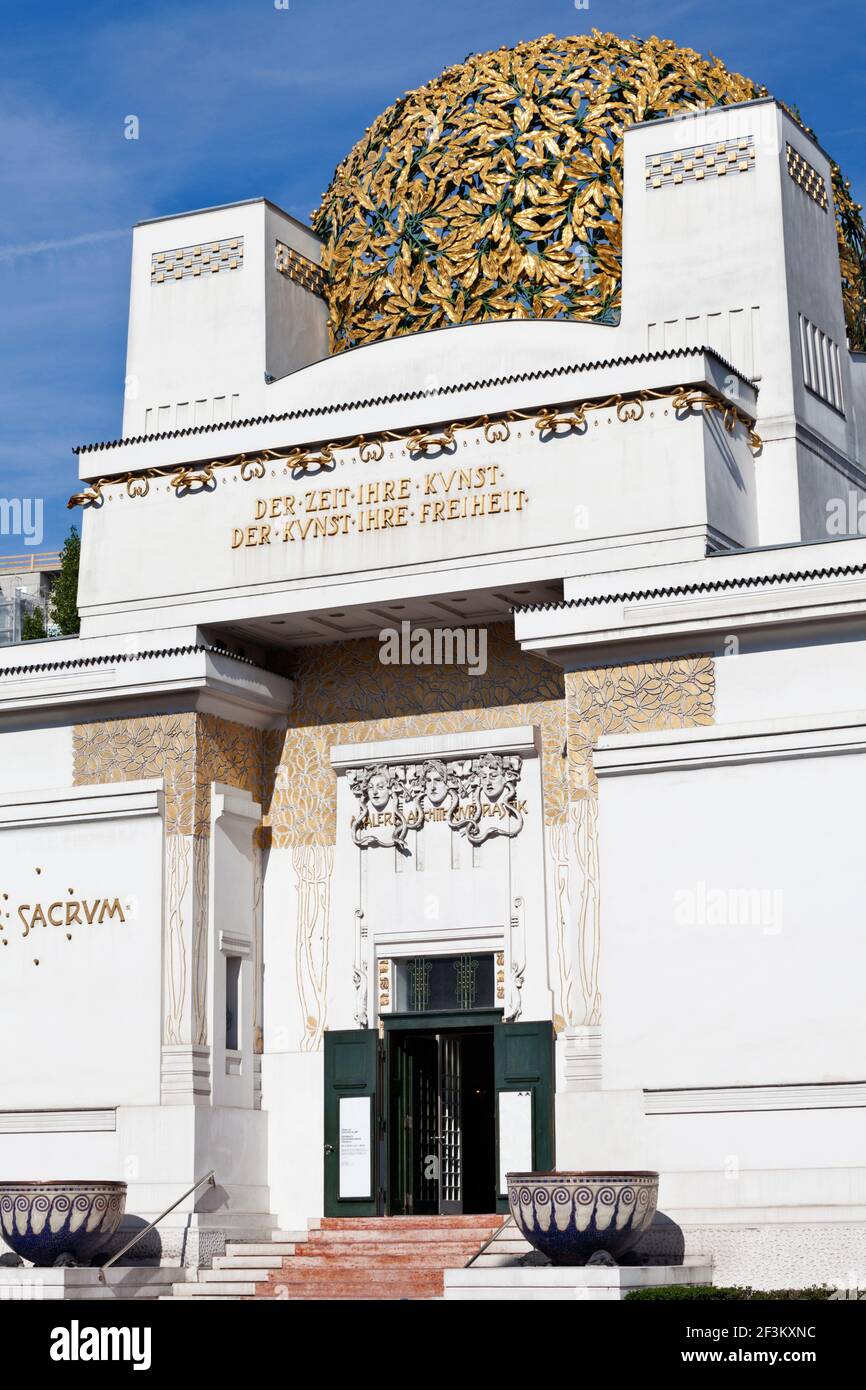 Front main entrance facade of the Secession building (1898), Vienna ...