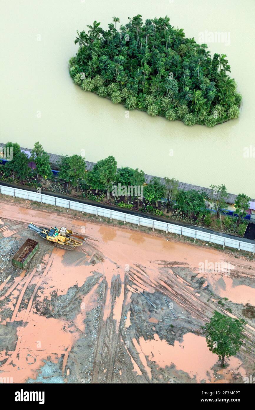 Construction at Gardens by the Bay, a national initiative designed to ...