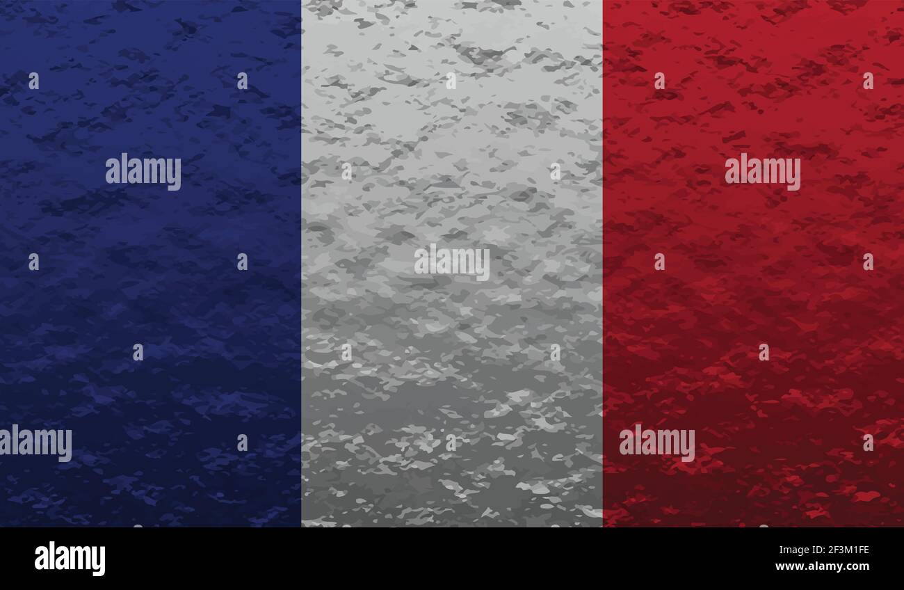 France flag with waving grunge texture. Vector background Stock Vector ...