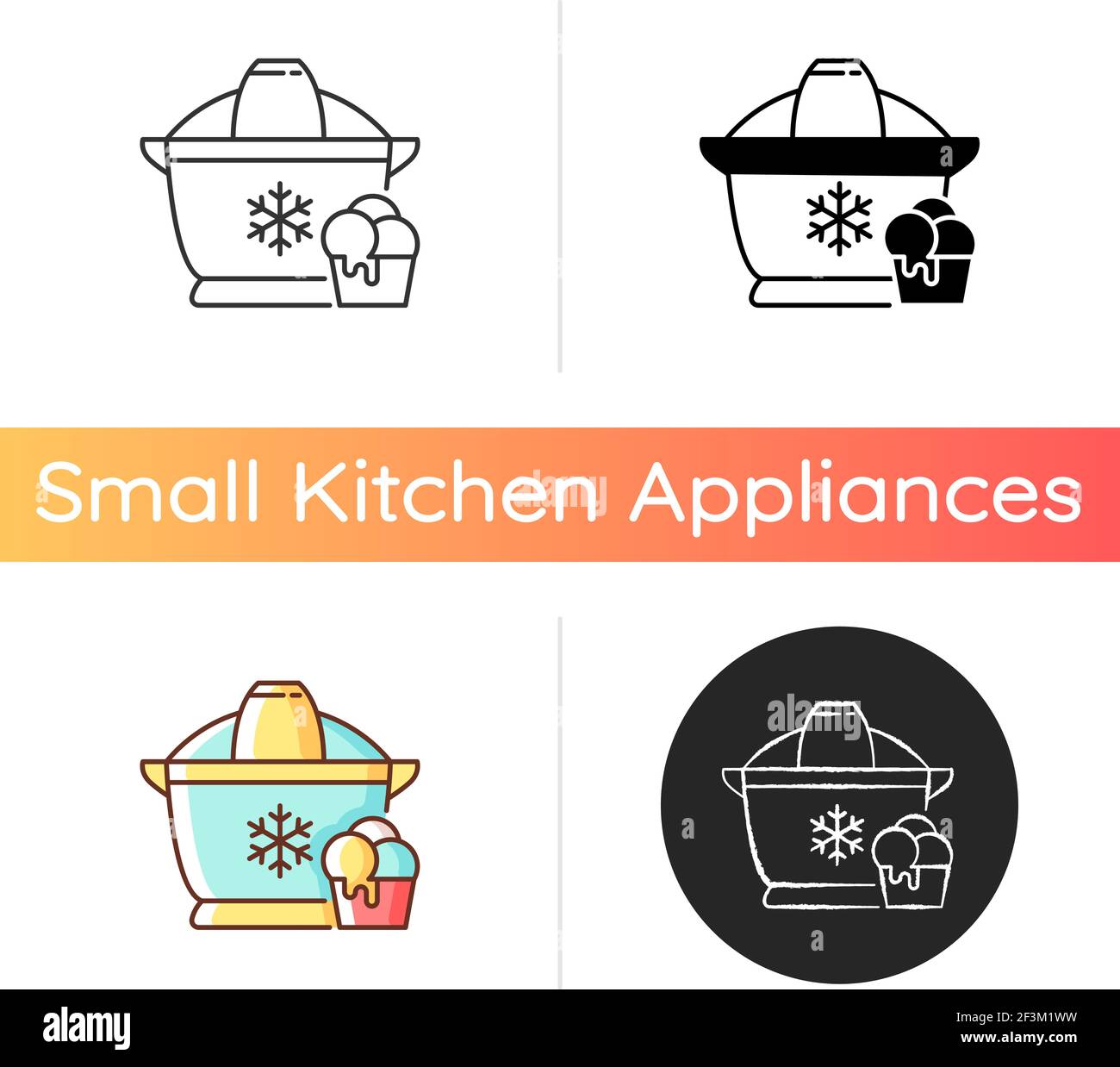 Home ice cream machine Stock Vector Images - Alamy