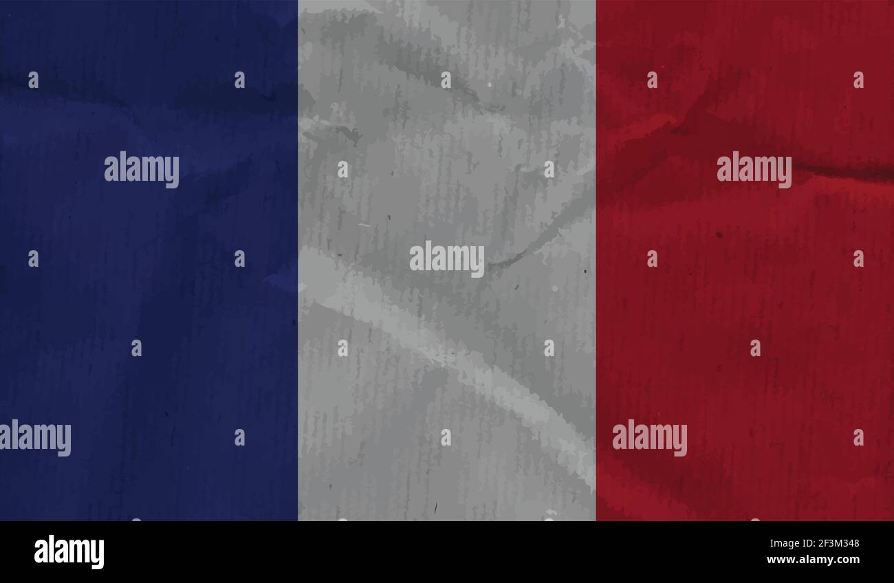 France flag with waving grunge texture. Vector background Stock Vector ...