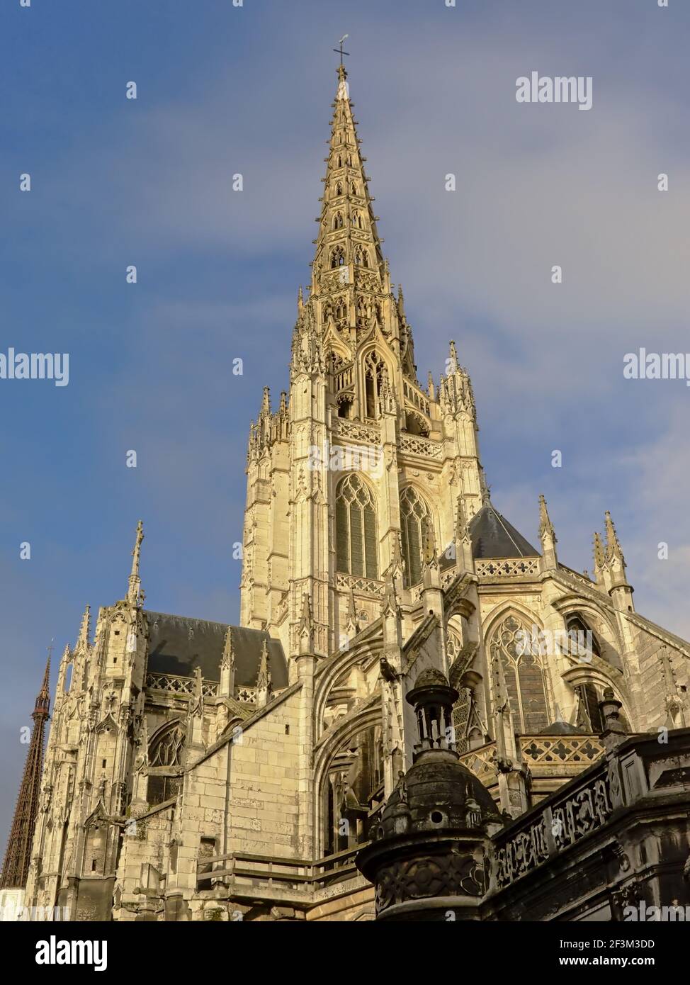 Detail of the Roman catholic Saint Maclou church in gothic style Rouen ...