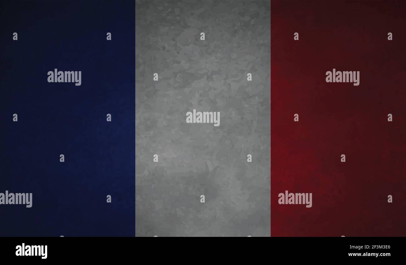 France flag with waving grunge texture. Vector background Stock Vector ...