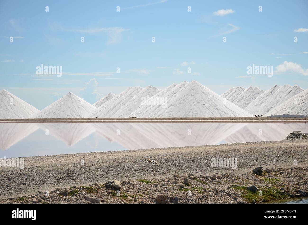 Salt mountains in Bonaire. Salt Pyramids , caribbean island, dutch ...