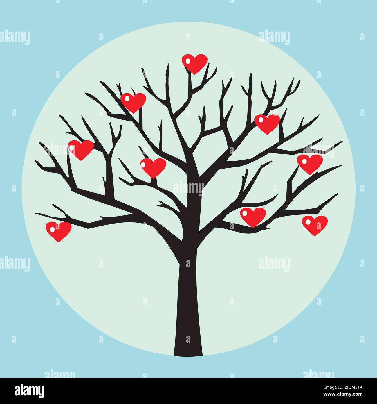 Tree with hearts Stock Vector Image & Art - Alamy