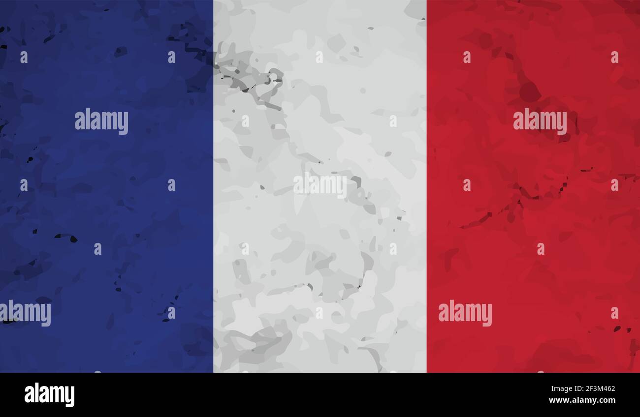 France flag with waving grunge texture. Vector background Stock Vector ...