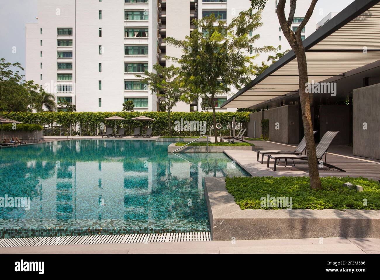 Outdoor swimming pool by MKPL Architects Stock Photo - Alamy