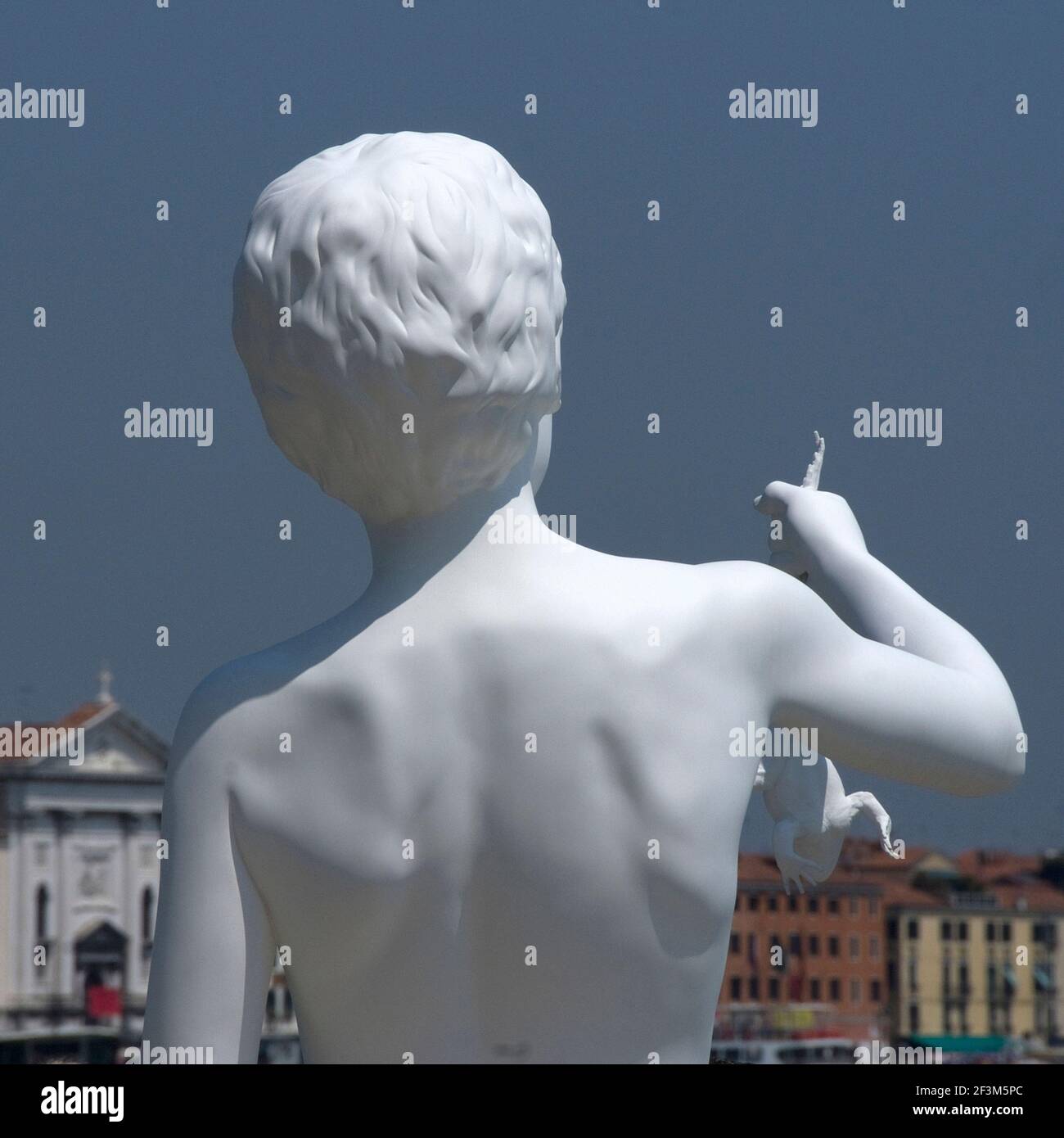 Detail. Boy With Frog by Charles Ray outside the Francois Pinault ...