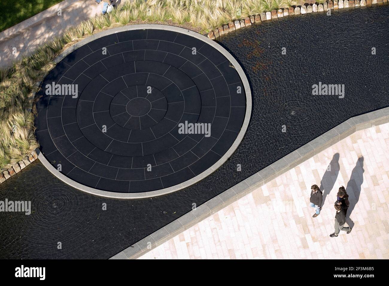 Aerial view of a water feature in a park, UK Stock Photo - Alamy