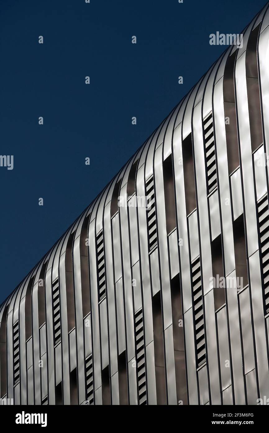 Steel facade, Manchester, England, UK Stock Photo - Alamy