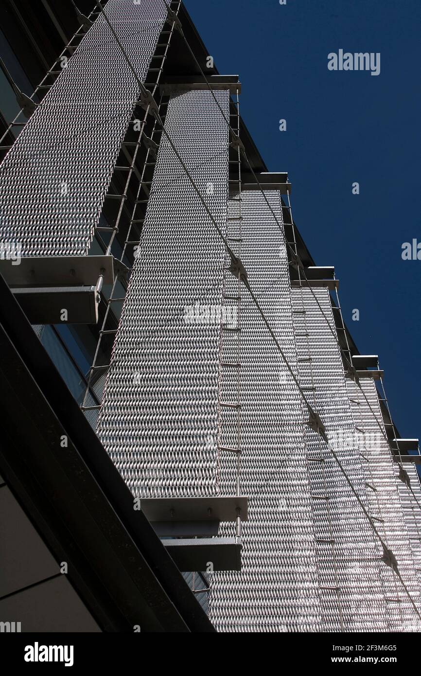 Solar shading on UK exterior with blue sky Stock Photo - Alamy