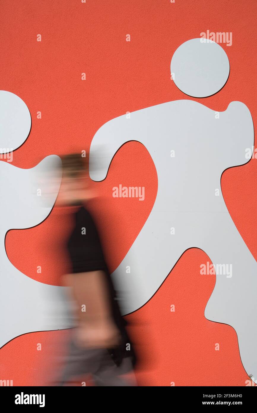 White running human form graphic design detail, UK Stock Photo - Alamy