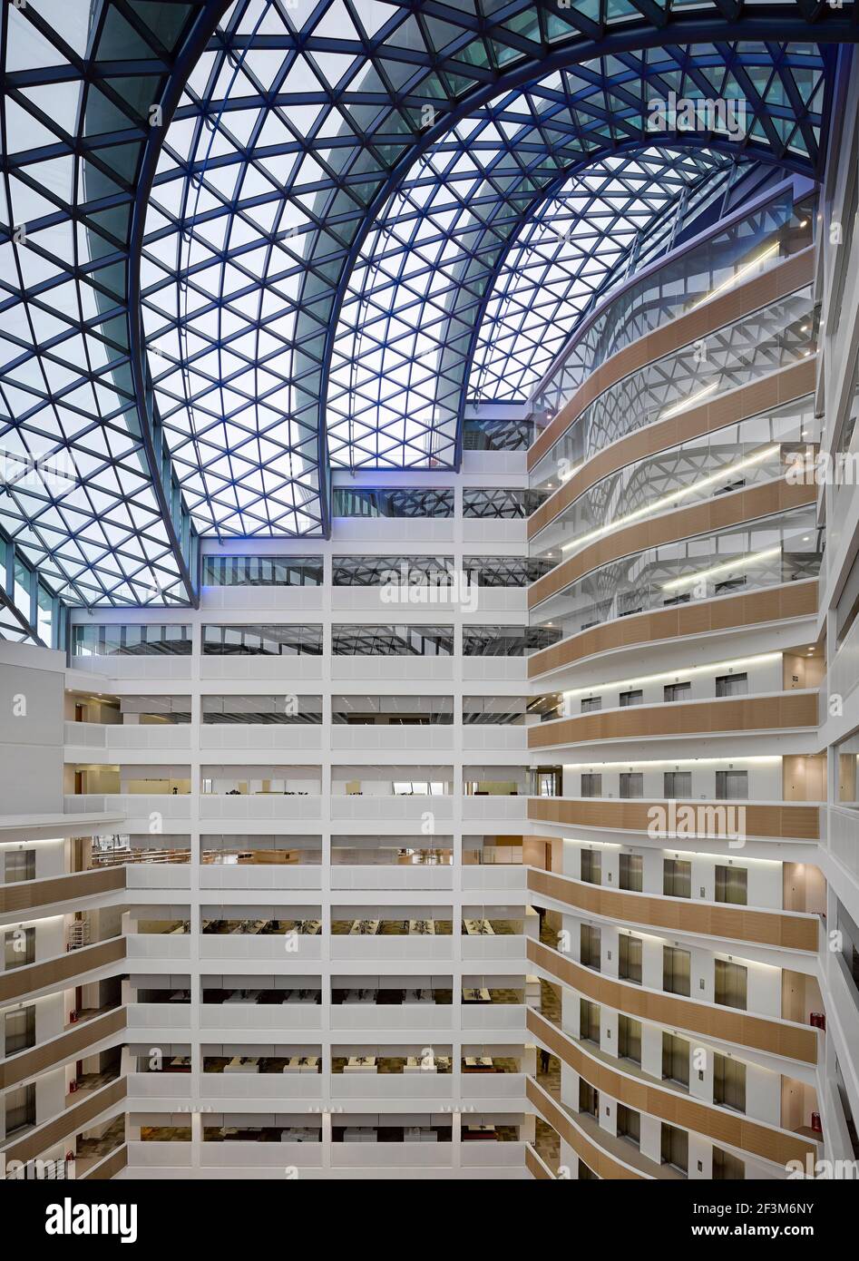 Interior atrium of Co-op Head Offices, 1 Angel Square, Manchester ...