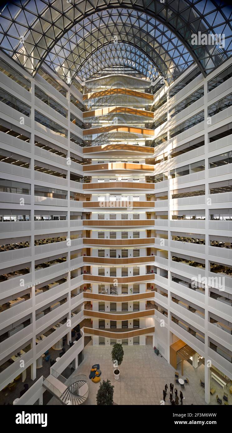 Interior atrium of Co-op Head Offices, 1 Angel Square, Manchester ...