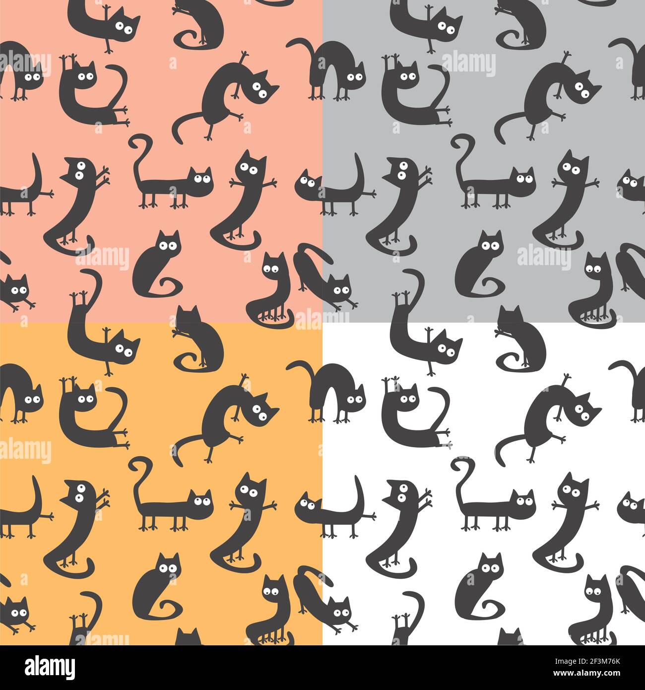 Seamless pattern funny cats Stock Vector Images - Alamy