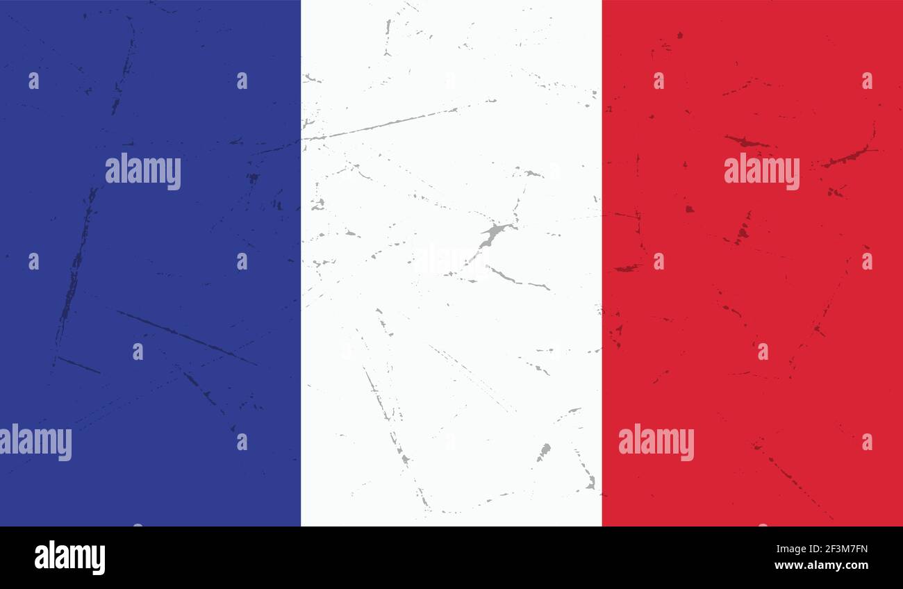 France flag with waving grunge texture. Vector background Stock Vector ...