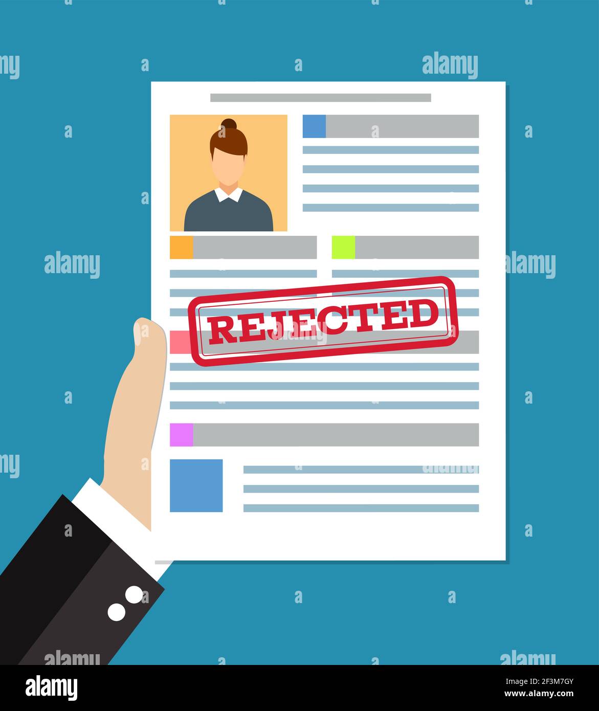 Hand holding resume and stamp with rejected Stock Vector Image & Art ...