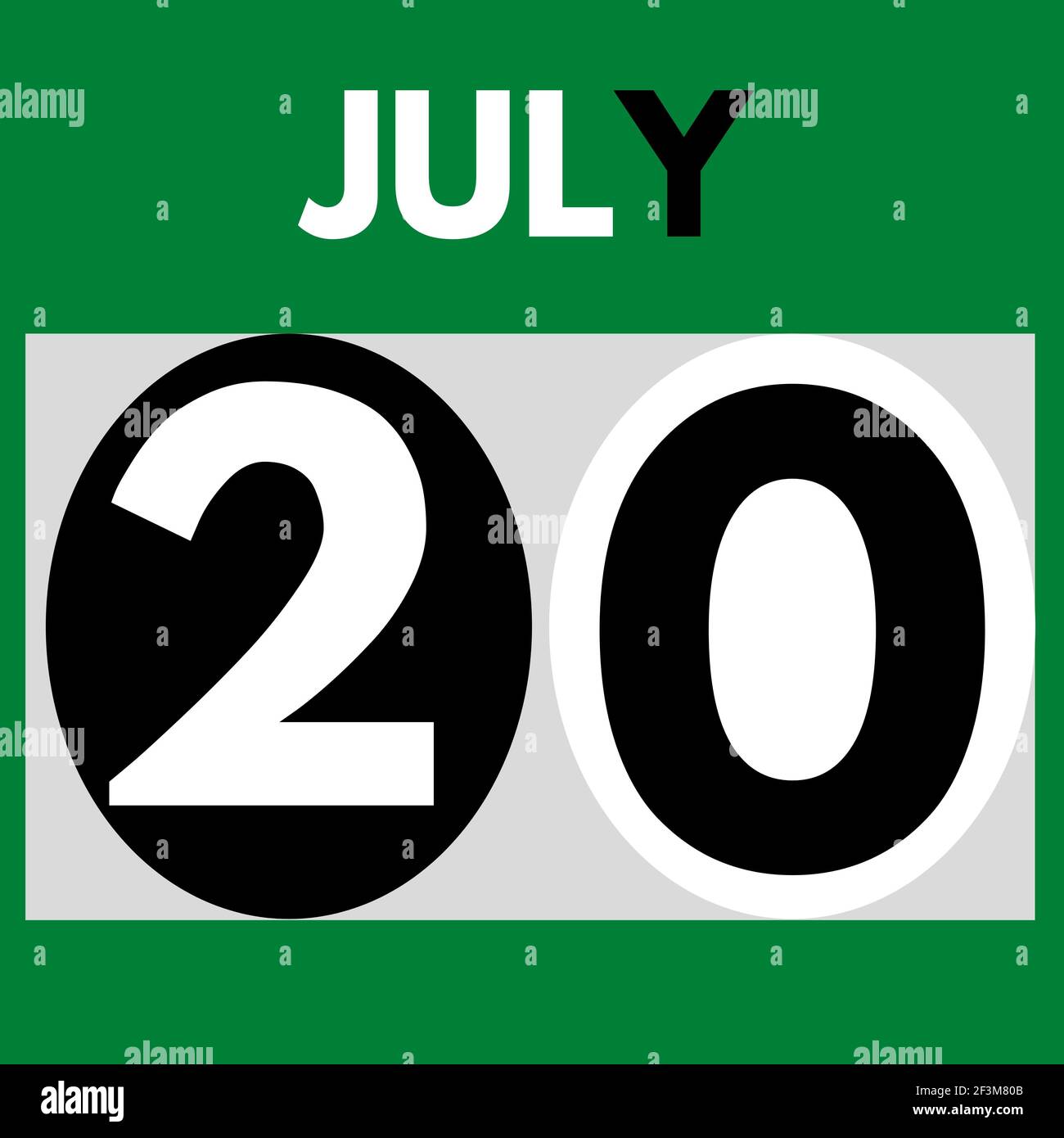 July 20 . Modern daily calendar icon .date ,day, month .calendar for ...