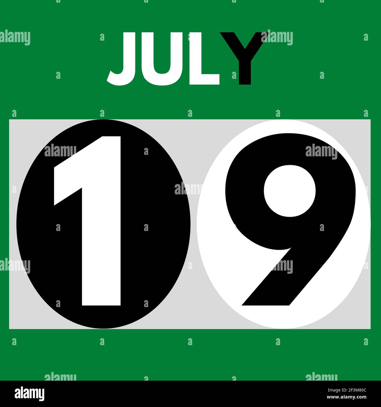 July 19 . Modern daily calendar icon .date ,day, month .calendar for ...