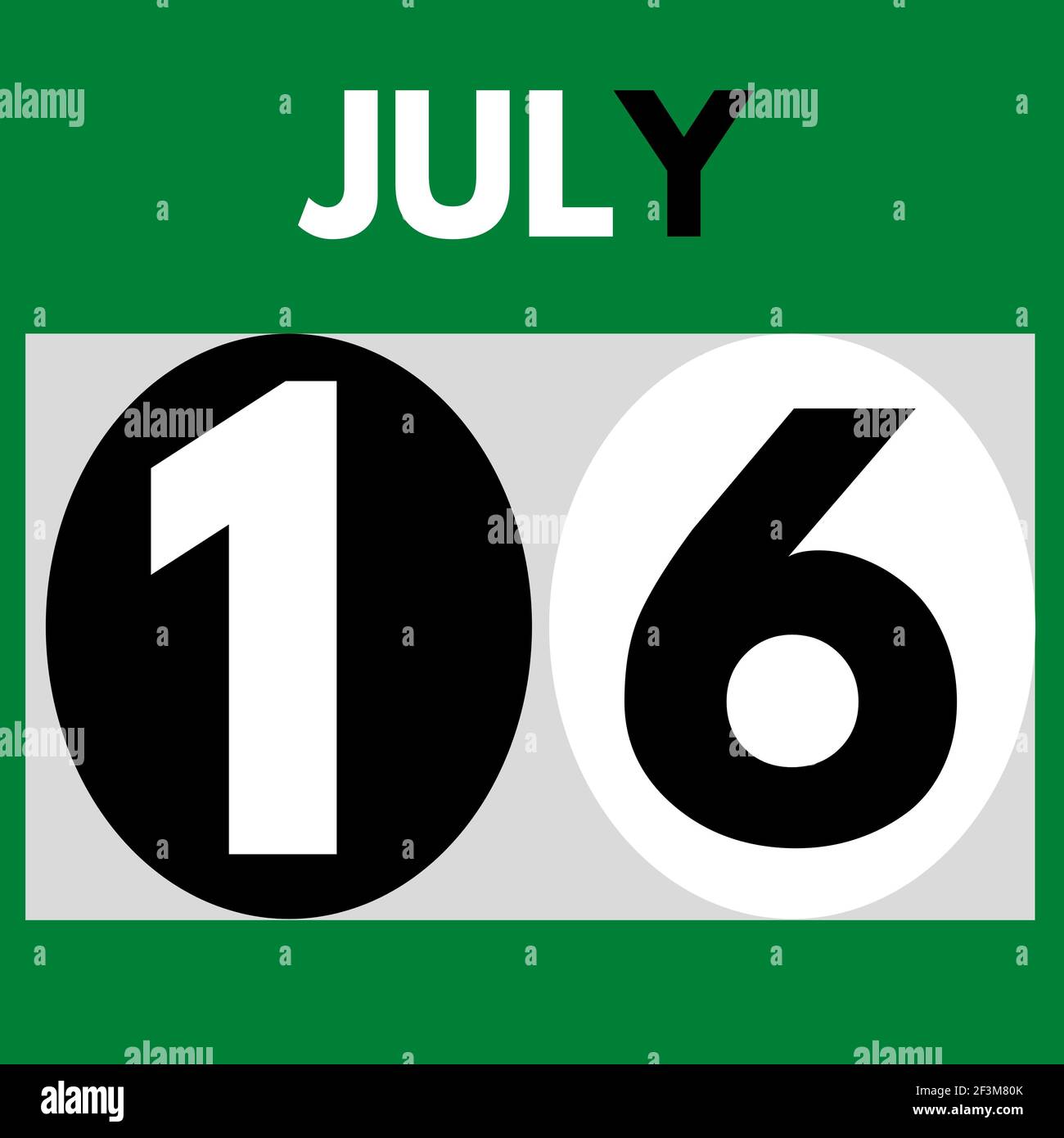July 16 . Modern daily calendar icon .date ,day, month .calendar for ...