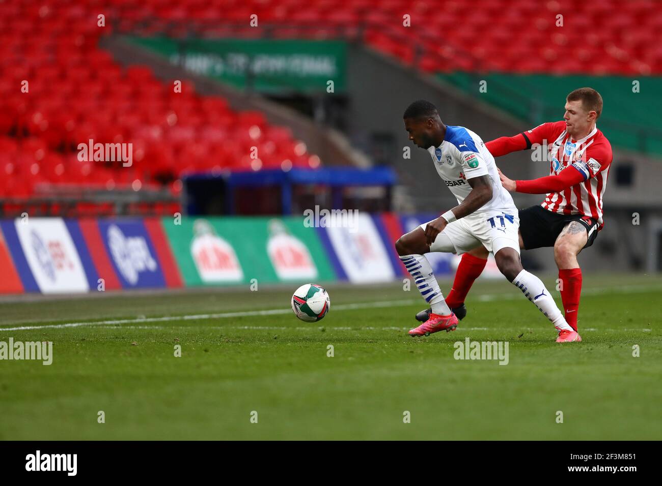 Max Power of Sunderland and Corey Blackett-Taylor of Tranmere Rovers ...