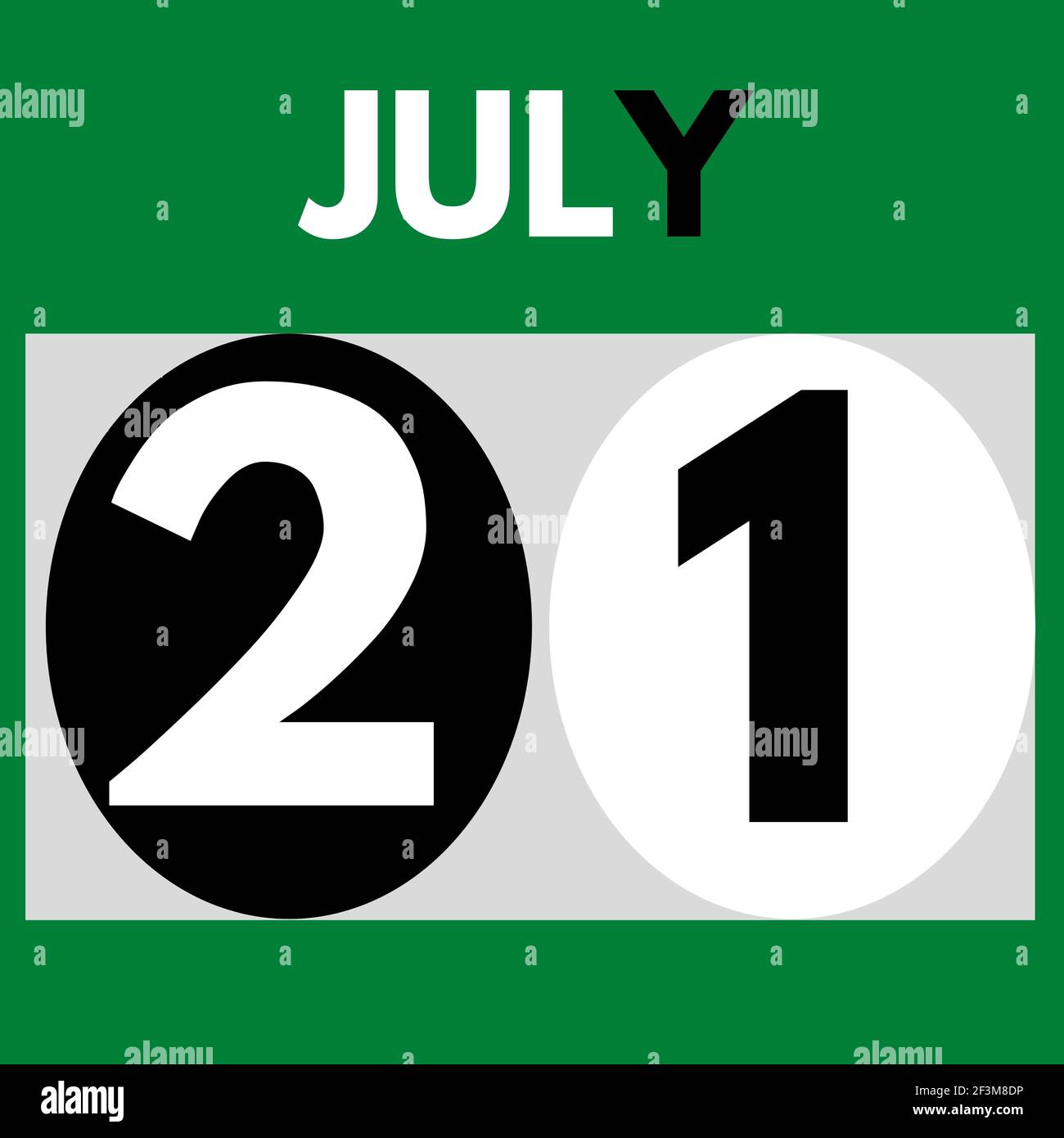 July 21 . Modern daily calendar icon .date ,day, month .calendar for ...