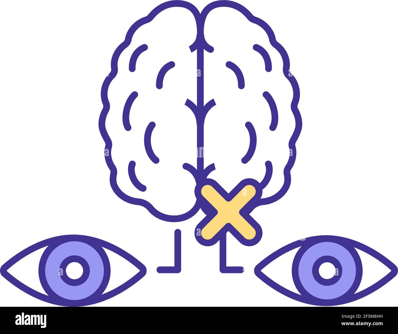 Brain eye nerves RGB color icon Stock Vector Image & Art - Alamy
