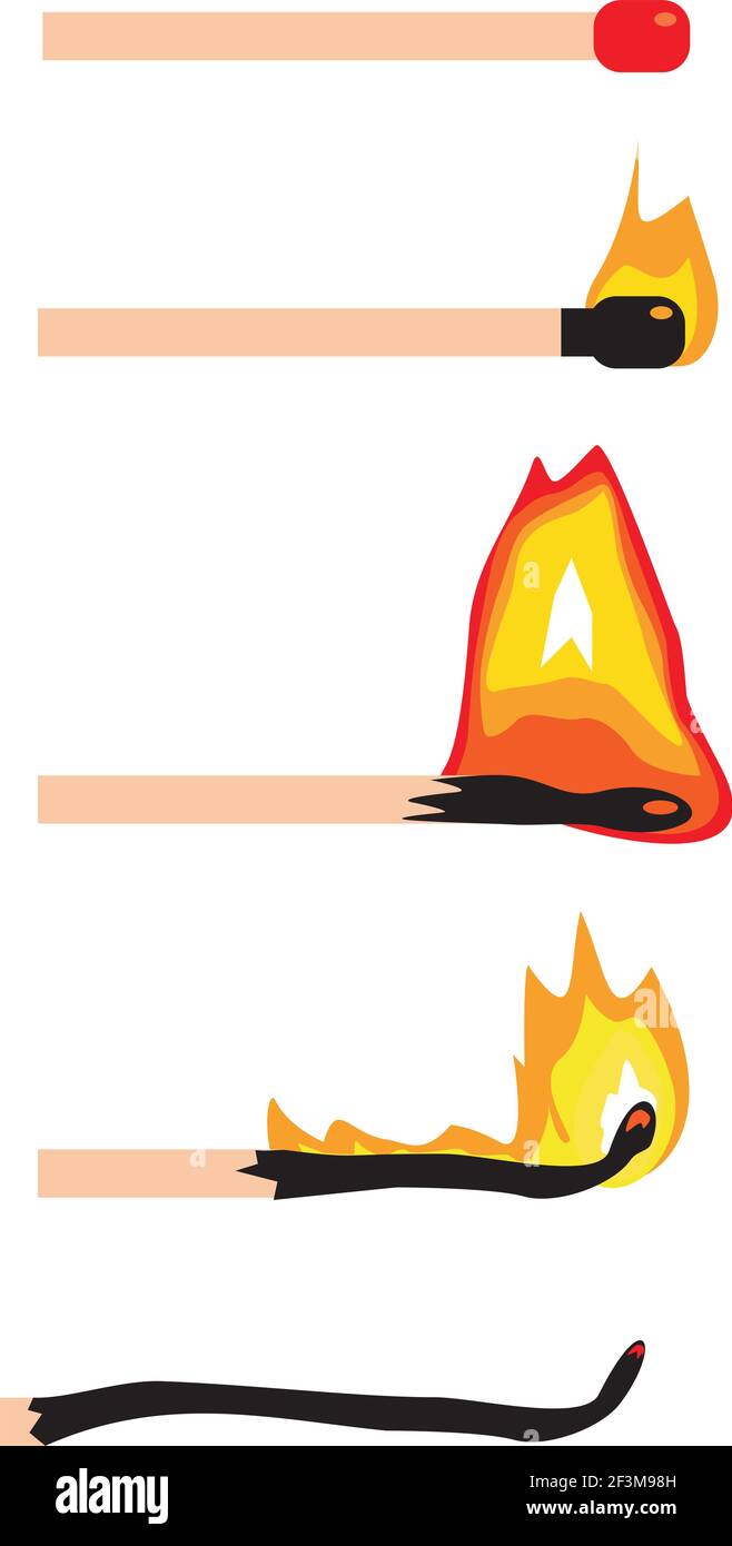 Burning match sequence Stock Vector Image & Art - Alamy