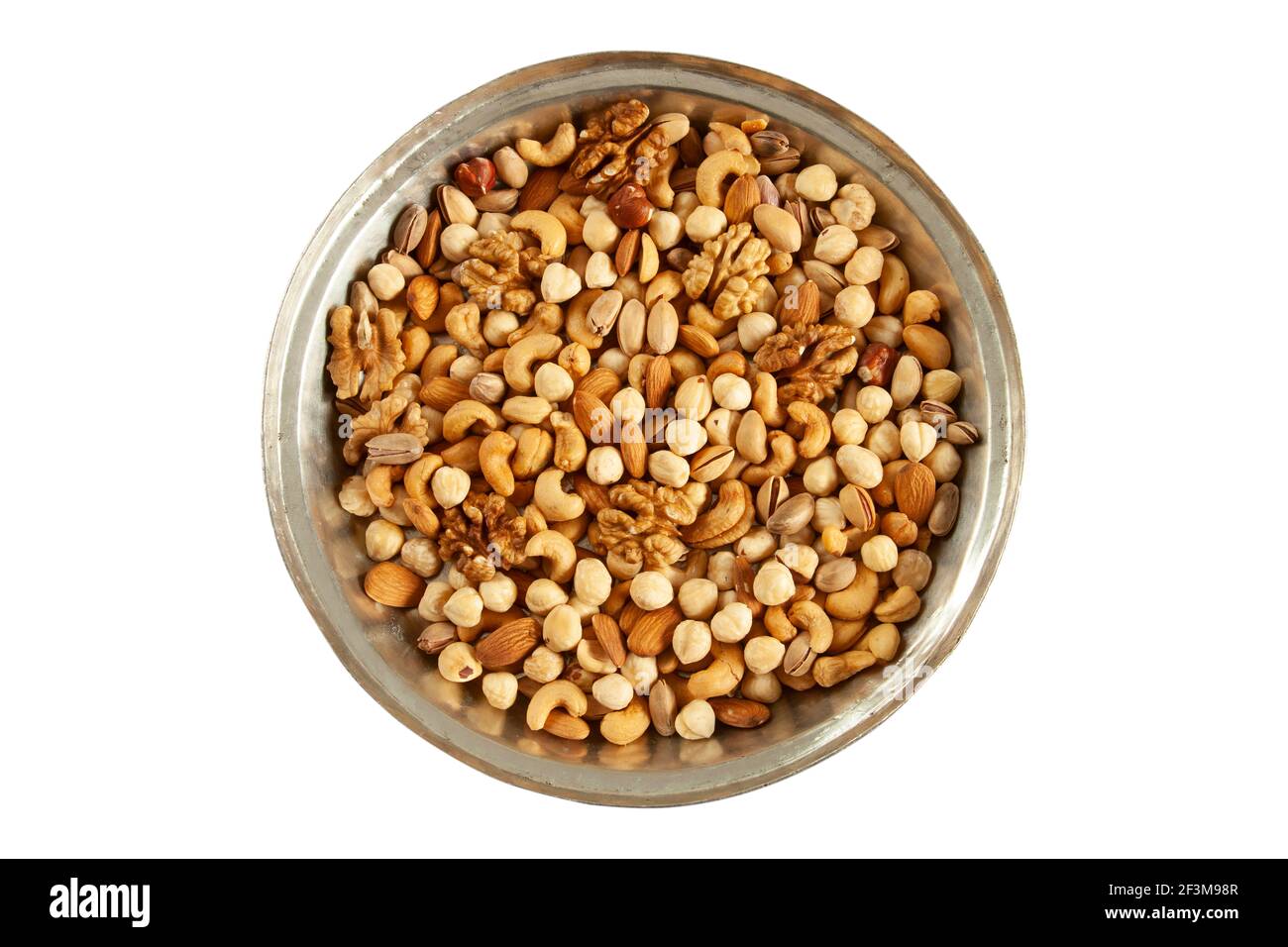 mixed nuts in copper plate Stock Photo - Alamy