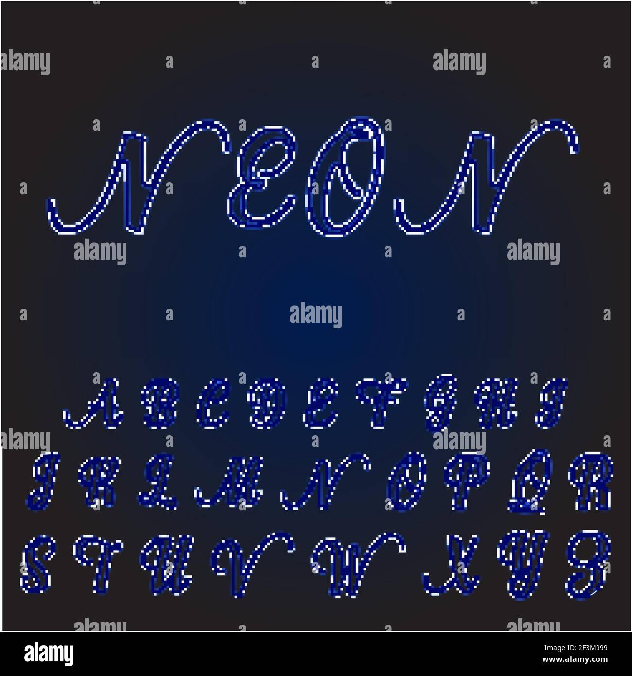 Blue glowing font in Stock Vector Images - Alamy